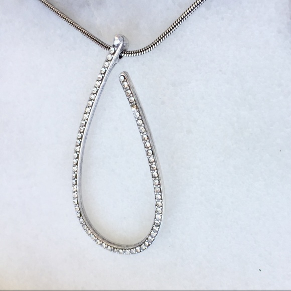 Brighton | Jewelry | Brighton Pave Hoop Pendant Necklace | Poshmark